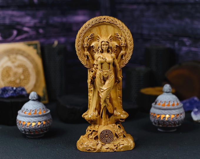 Hecate Hekate Triple Goddess of Magic Night Moon Greek Cast Marble ...