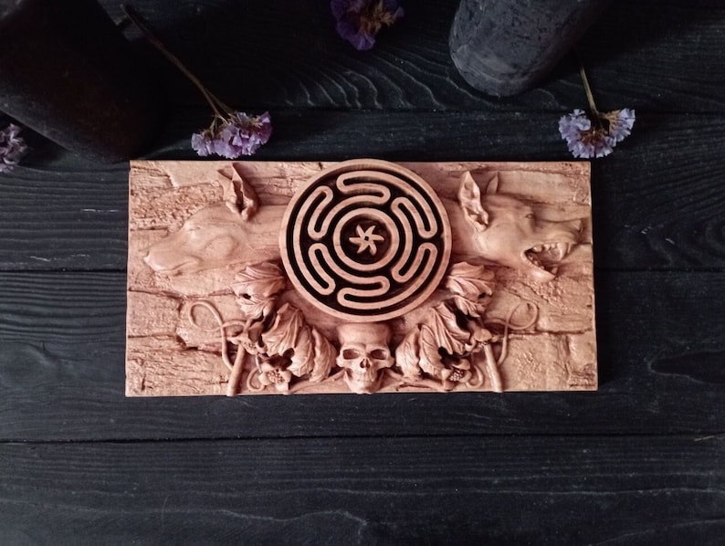 Hecate Sign Greek Goddess, Hexe for Pagan Home Altar, Hecate Key - Etsy