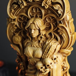 Persephone With Skull Wood Statue - Greek Goddess Altar Decor - Etsy