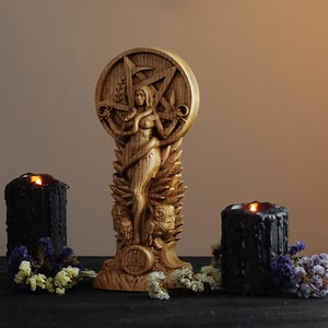 Hand Carved Lilith Wood Statue – Pagan Altar, Feminine Wisdom - Etsy