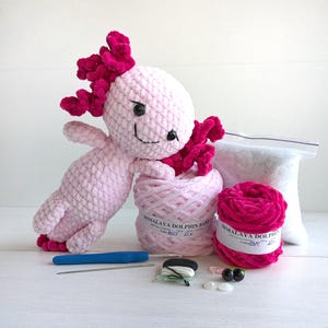 CROCHET KIT Axolotl - Beginners Amigurumi Kit With Yarn - DIY Plush Toy ...