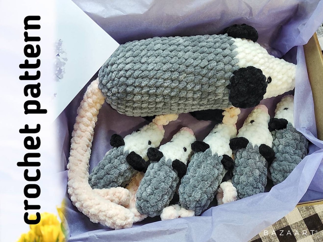 Family Opossum Crochet Patterns Amigurumi Plush Possum Mama and Baby ...
