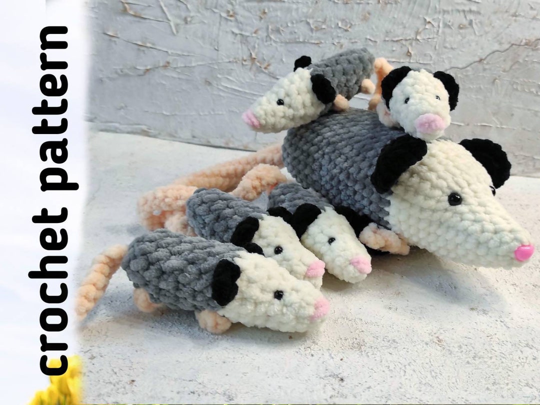 Family Opossum Crochet Patterns Amigurumi Plush Possum Mama - Etsy
