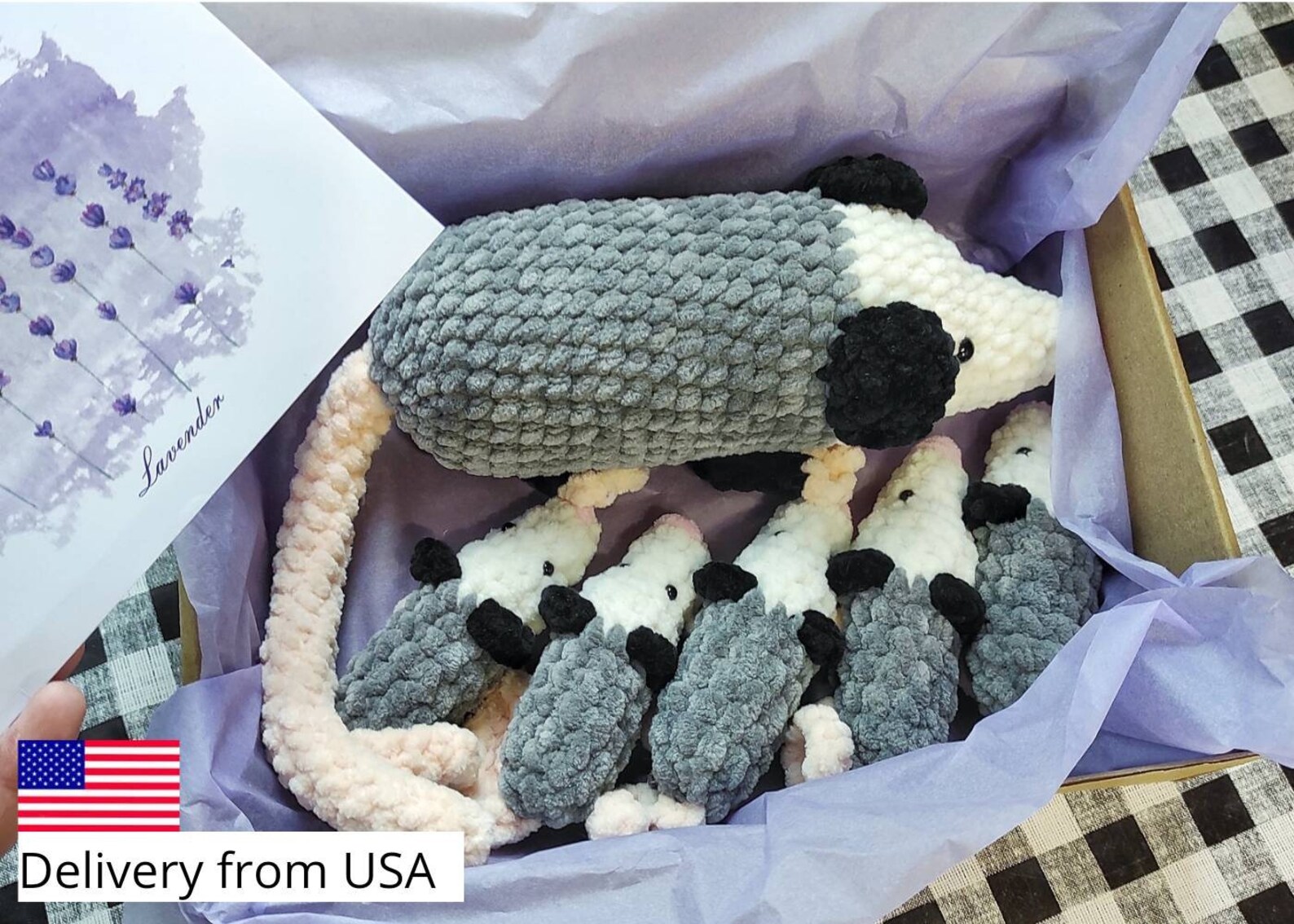 Family Opossum Plush Possum Mama and Baby stuffed Animal - Etsy