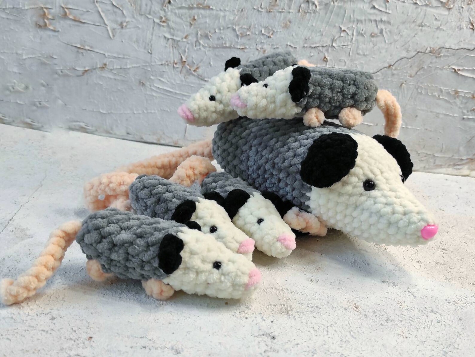Family Opossum Plush Possum Mama and Baby stuffed Animal - Etsy