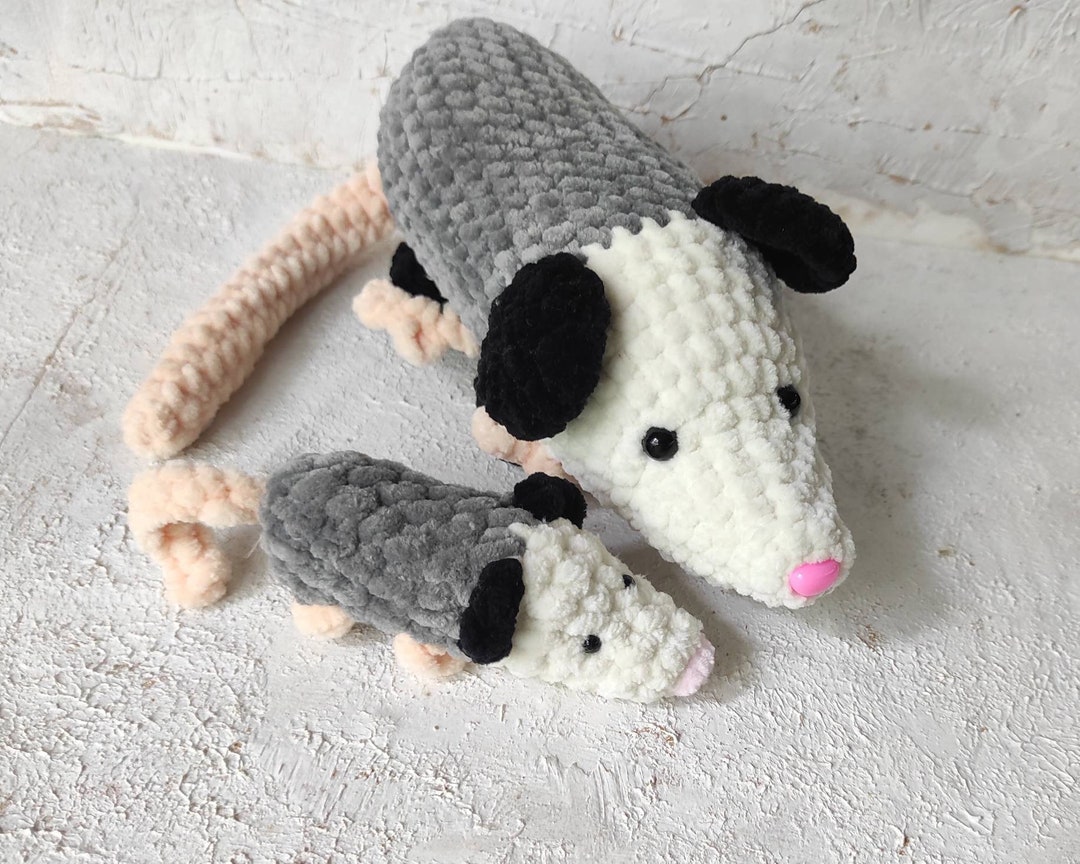 SET Opossum - Plush Possum Mama and Baby - stuffed Animal - Opossum ...