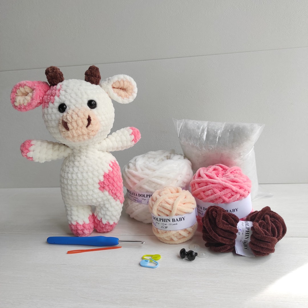 DIY Crochet Cow Plush Crochet Kit Patterns Amigurumi Cow Amigurumi Kits ...