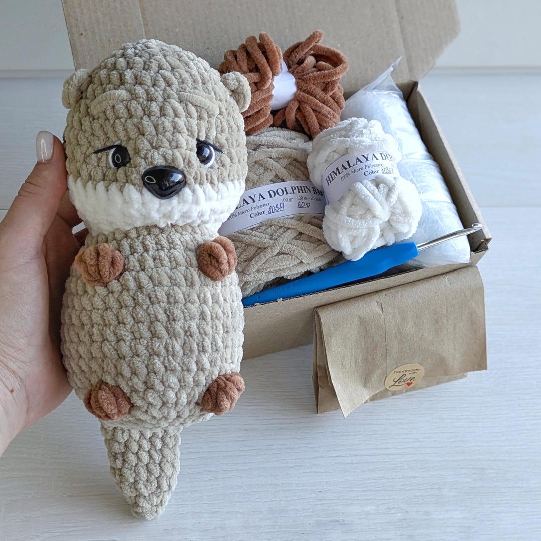 DIY Crochet Otter Kit: No Sew Amigurumi Set With Yarn & Pattern - Etsy