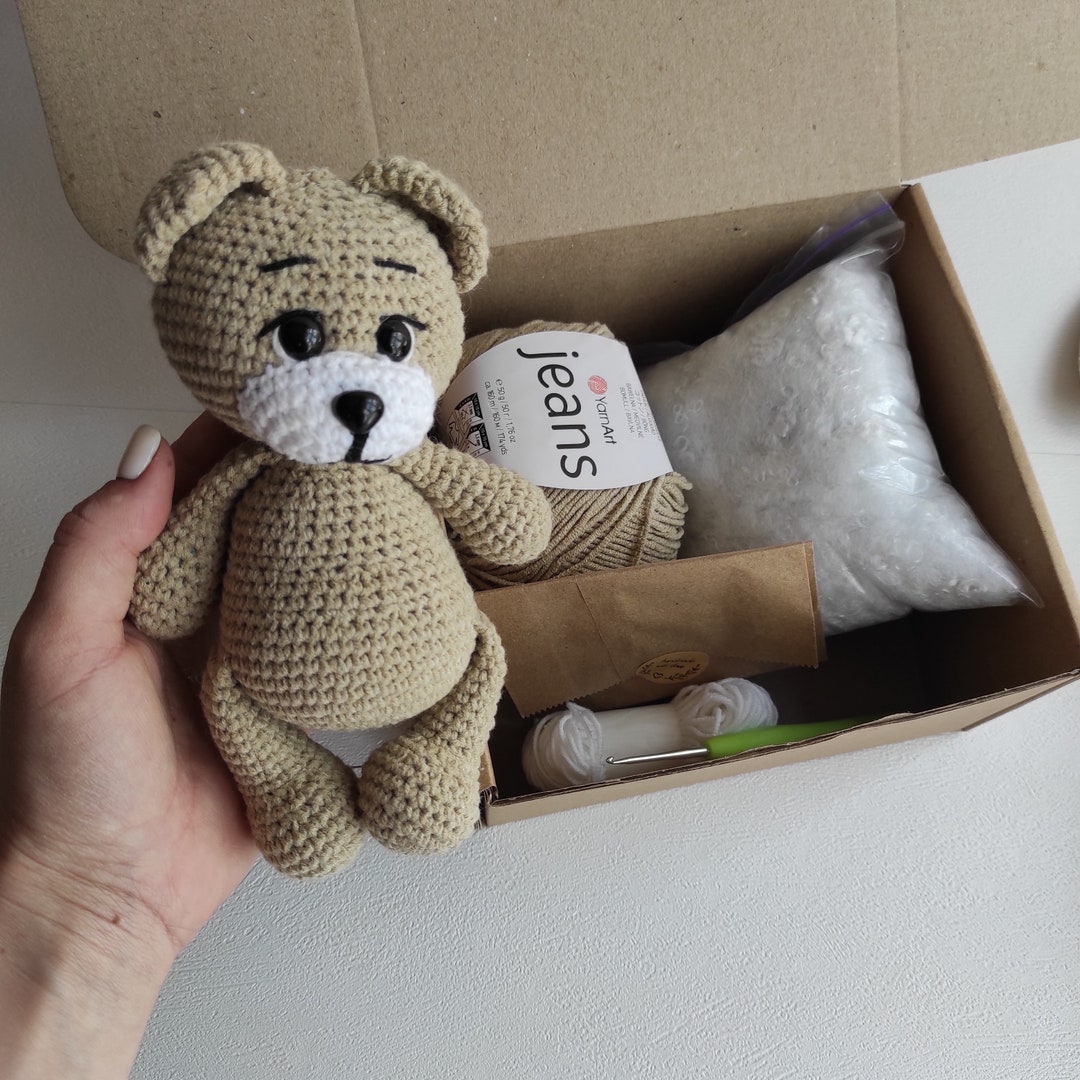 Crochet Kit Bear Amigurumi Kit for Beginner Teddy Bear DIY Craft - Etsy