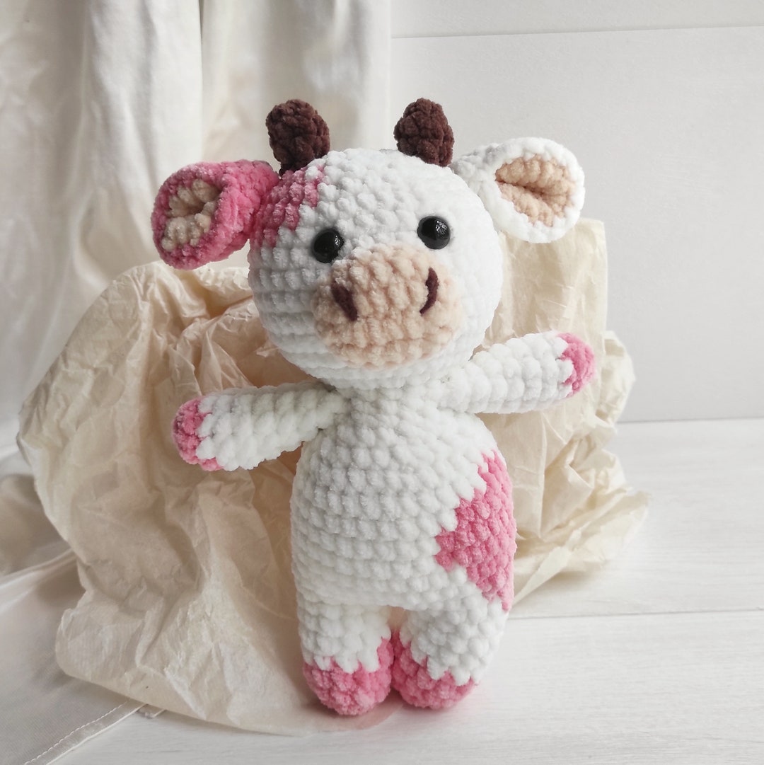 Cow Plush Christmas Gift Cute Pink Cows Stuffed Cow Animal Toy - Etsy