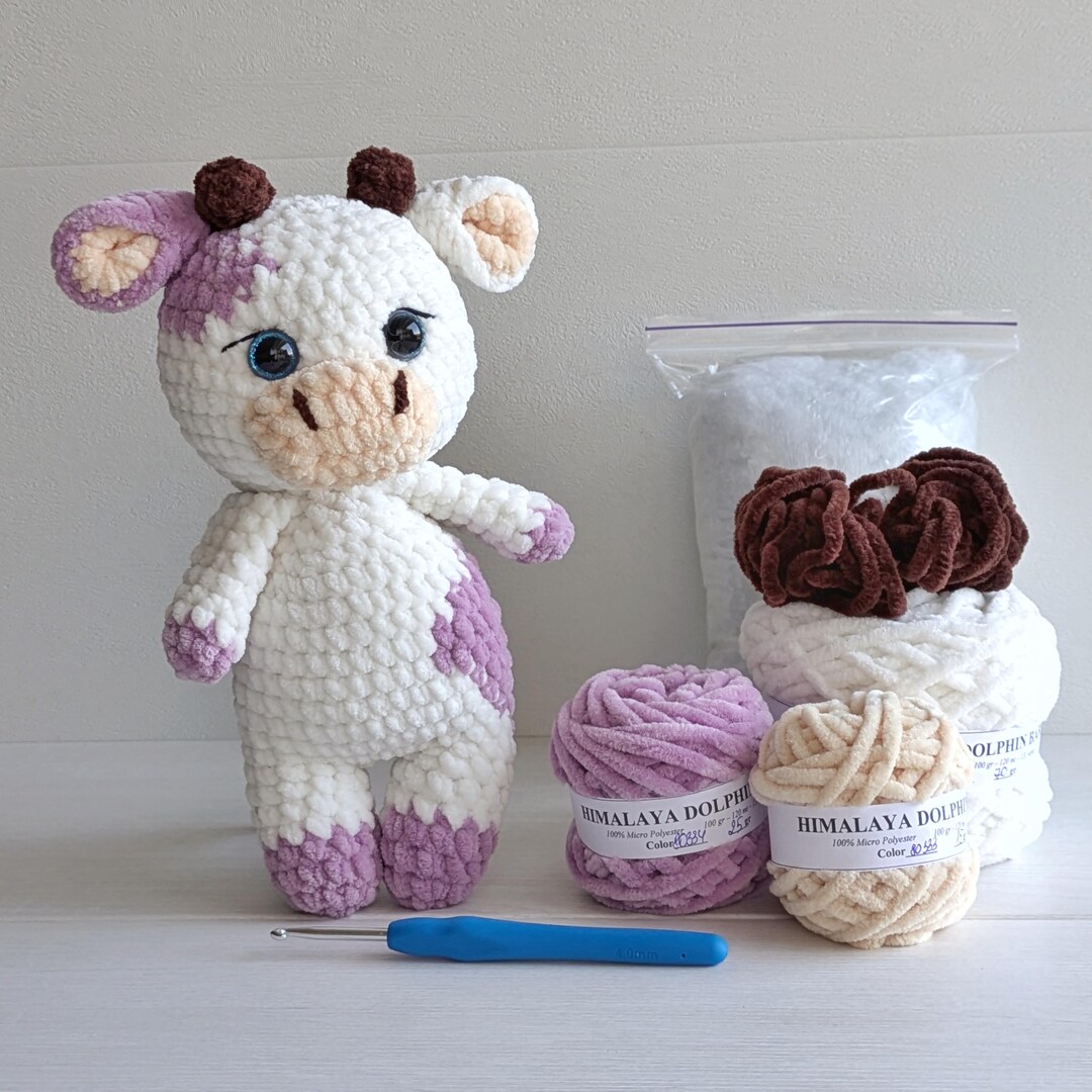 Cow Crochet Kit - Crochet Starter Kit - Amigurumi Pattern - Crochet ...