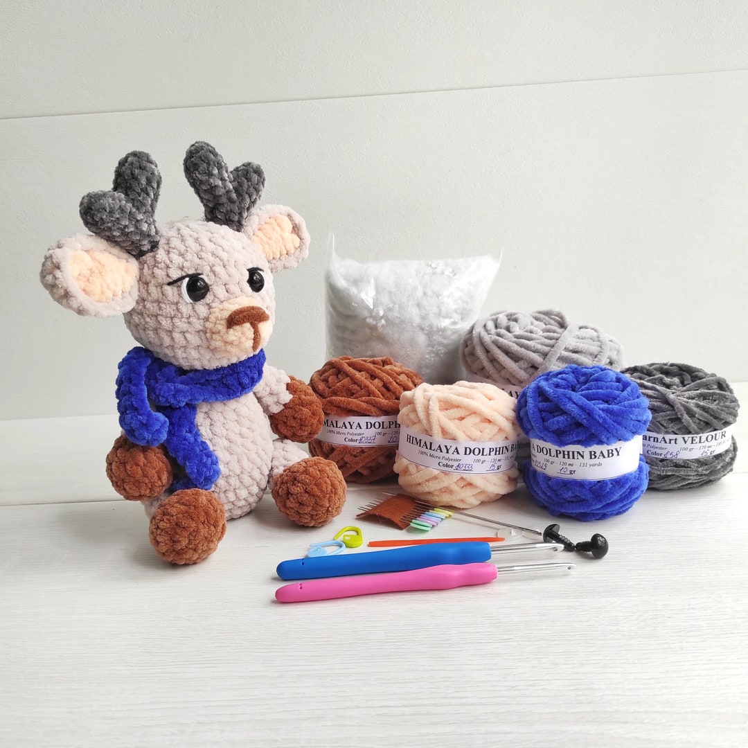 Crochet DEER Kit Amigurumi Kit for Beginners With Yarn Amigurumi Deer ...