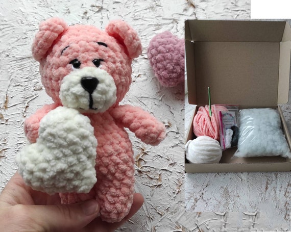 Bear Crochet Kit for Beginner Amigurumi Kit With Yarn | Etsy
