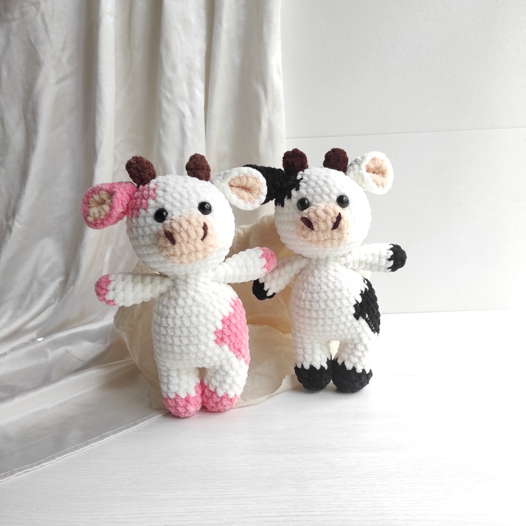 Cow Plush Easter Basket Gift Cute Pink Cows Stuffed Cow Animal Toy - Etsy