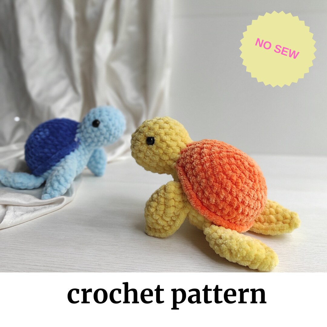 NO SEW Turtle Crochet Pattern in English Plush Turtles Amigurumi ...