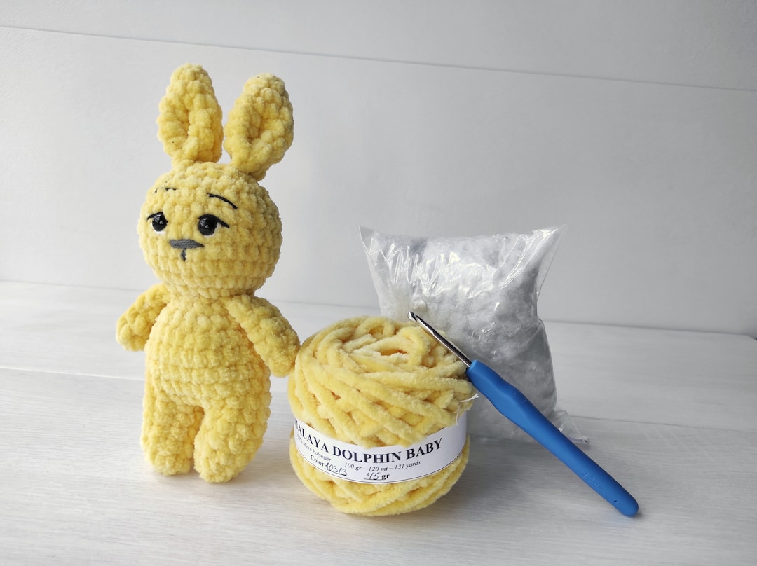 Bunny Crochet Kit for Beginner Amigurumi Rabbit DIY Craft Easy Pattern ...
