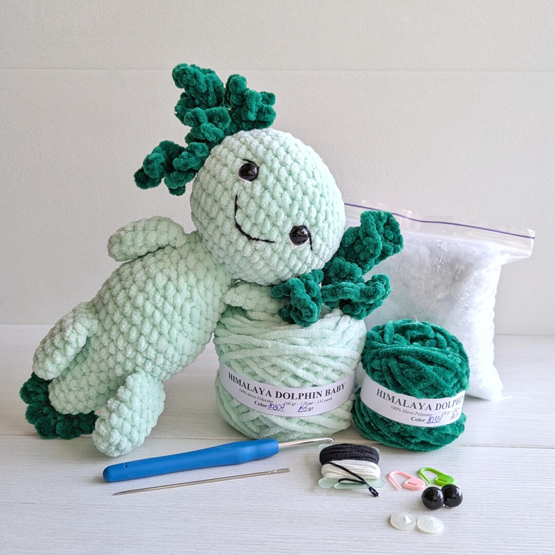 CROCHET KIT Axolotl Beginners Amigurumi Kit With Yarn DIY Plush Toy ...