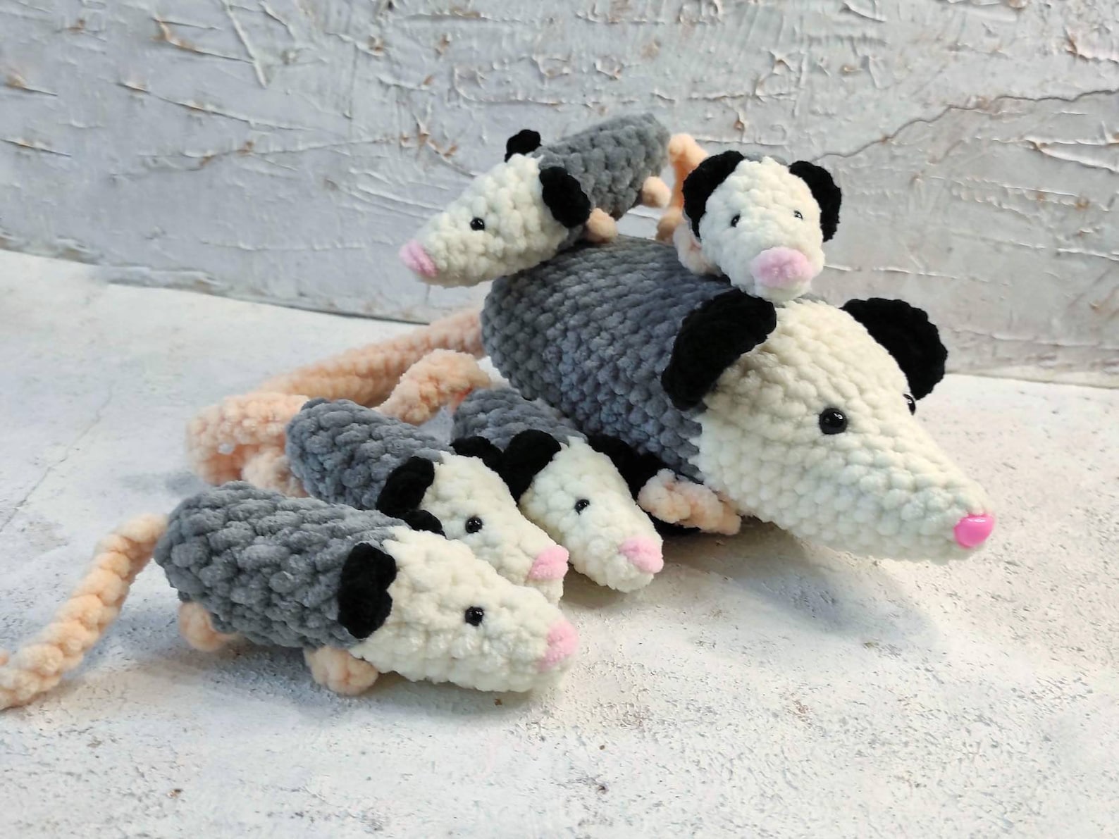 Family Opossum Crochet Patterns Amigurumi Plush Possum Mama | Etsy