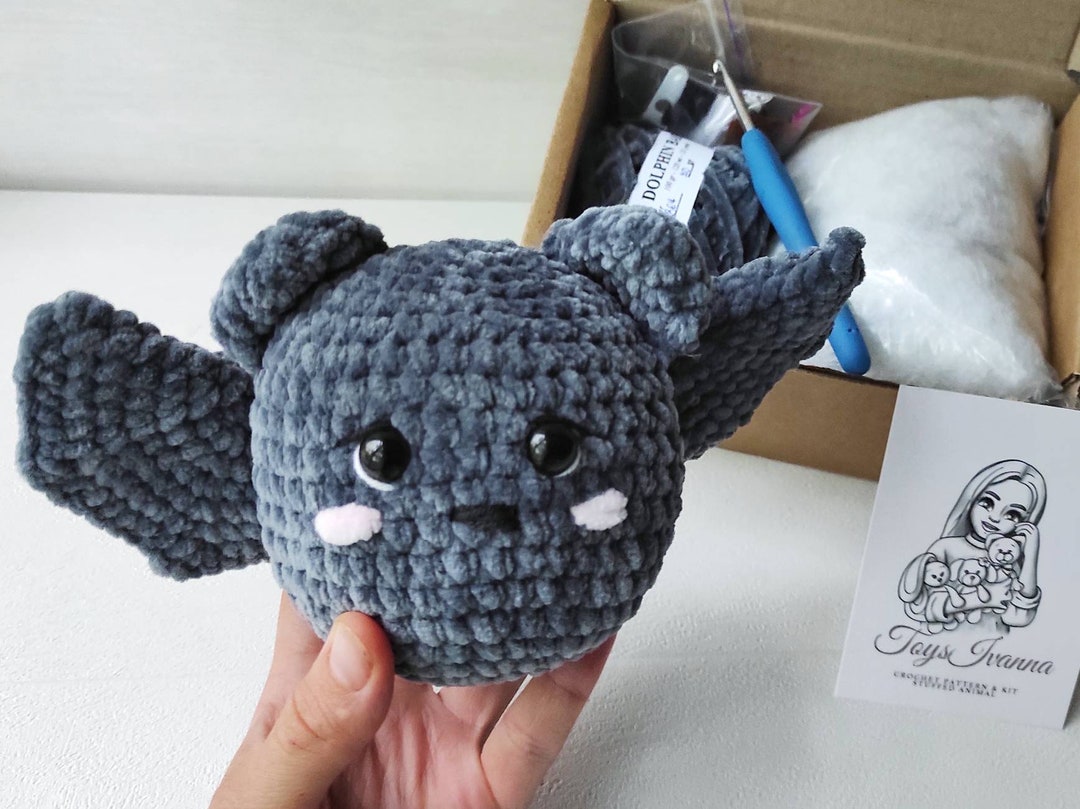 Bat Crochet Kit - Amigurumi Bat - Plush Amigurumi Kits for Beginners ...