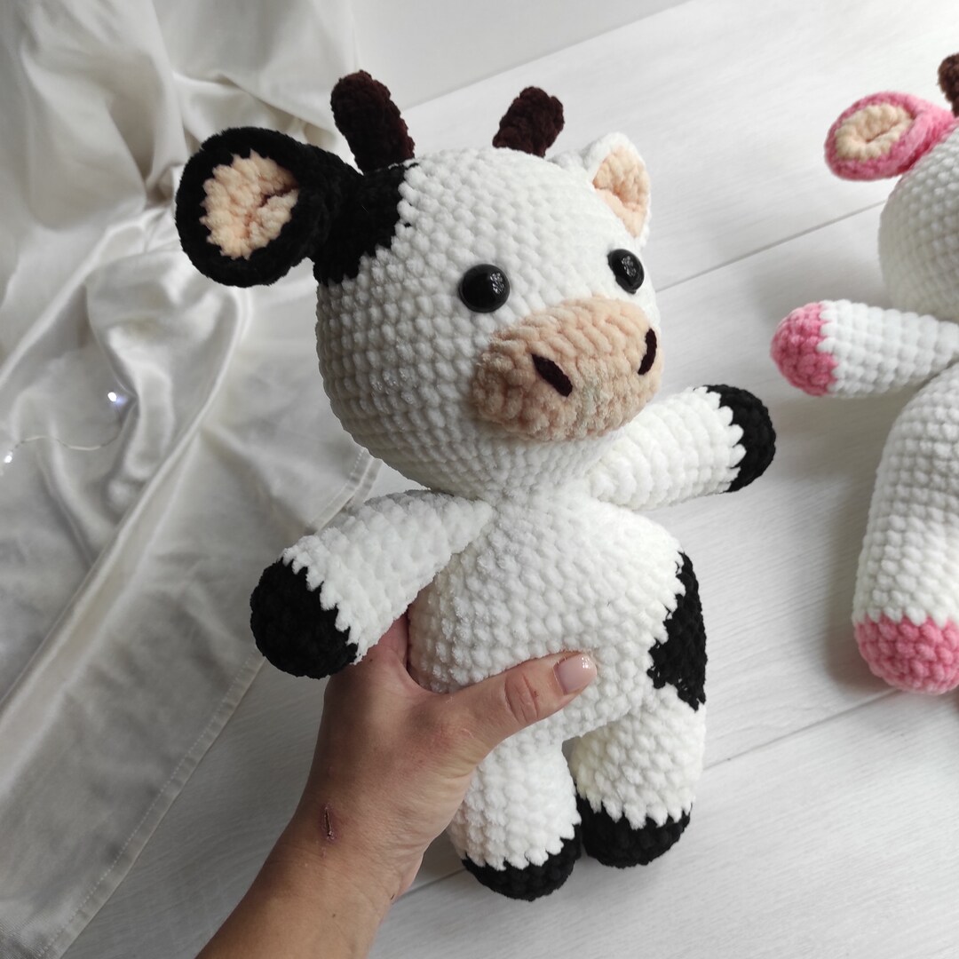 Big Cow Plush - Easter Basket Gift - Cute Pink Cows - Stuffed Cow ...