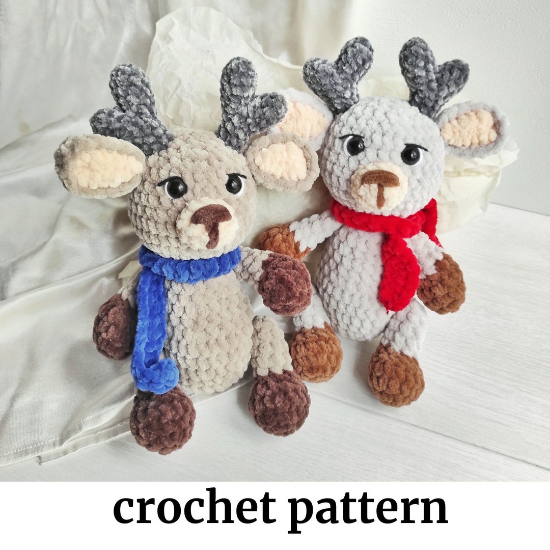 Christmas Deer Crochet Pattern: Amigurumi Reindeer Ornament (PDF ...