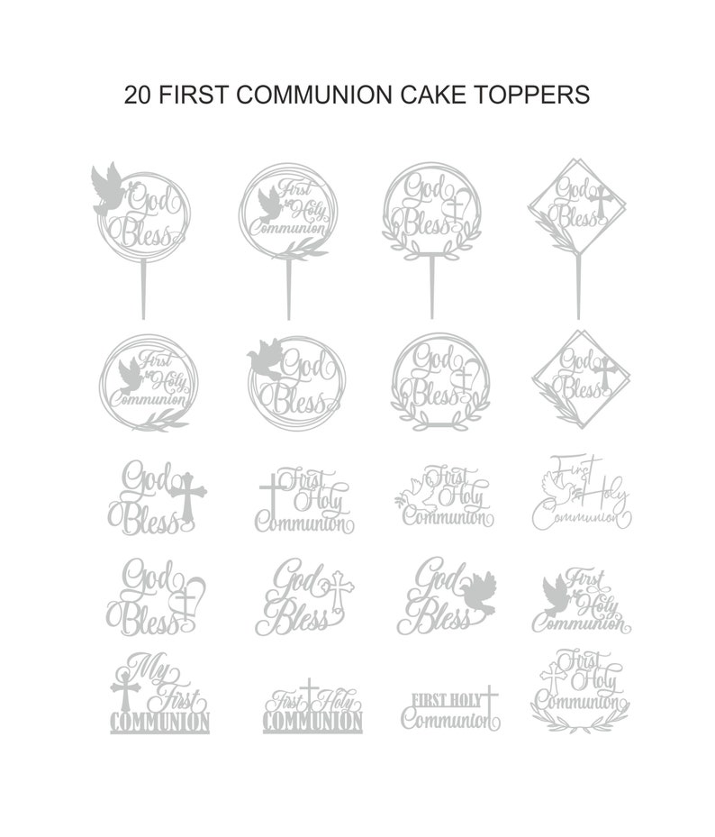 20 First Communion Cake Toppers SVG God Bless Cake Topper - Etsy Australia