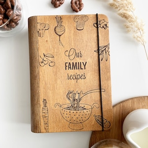 Wooden Recipe Book Cover SVG Laser Cut File, Mom's Cookbook Recipes Svg ...