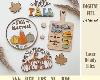 Fall Harvest SVG File | Laser Cut File | Glowforge | USA | Pumpkin ...
