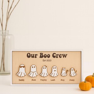 Our Boo Crew Sign SVG, Halloween Ghost Family Sign, Personalized Laser ...