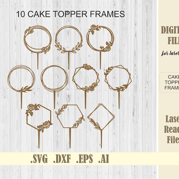 Laser cut frames cake topper - Etsy.de