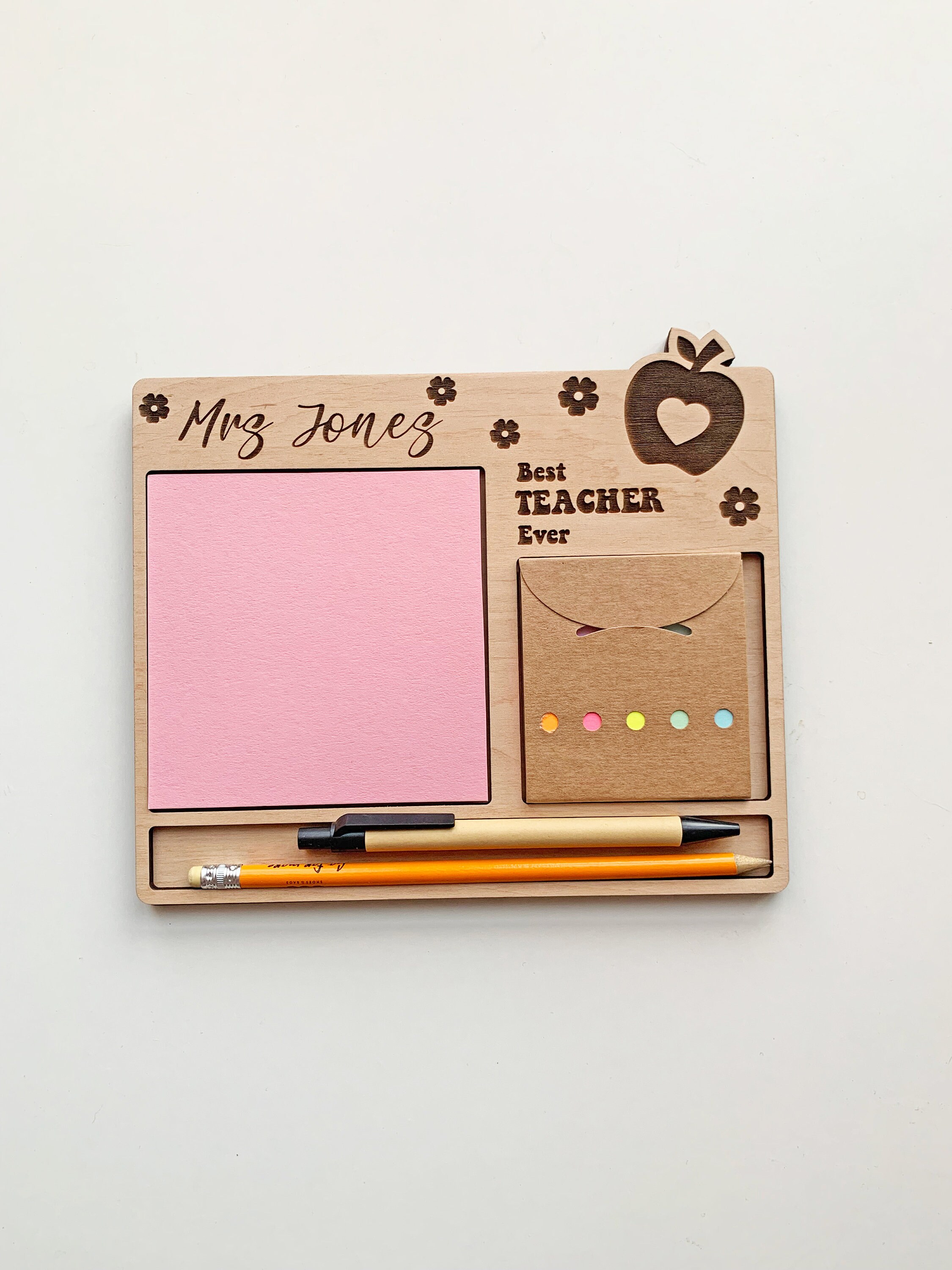 Teacher Appreciation Sticky Note Holder Laser Cut Files SVG, DXF, DWG ...