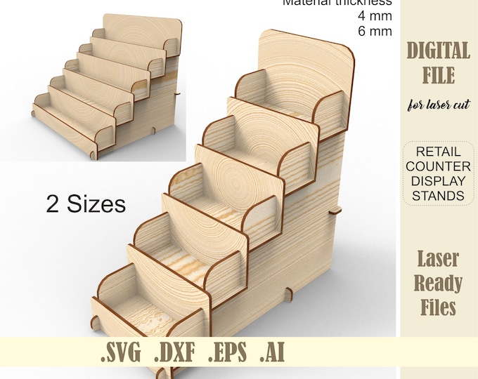 Laser Cut Three-level Table or Floor Shelf Retail Display Stand Market or Shop Showcase ...