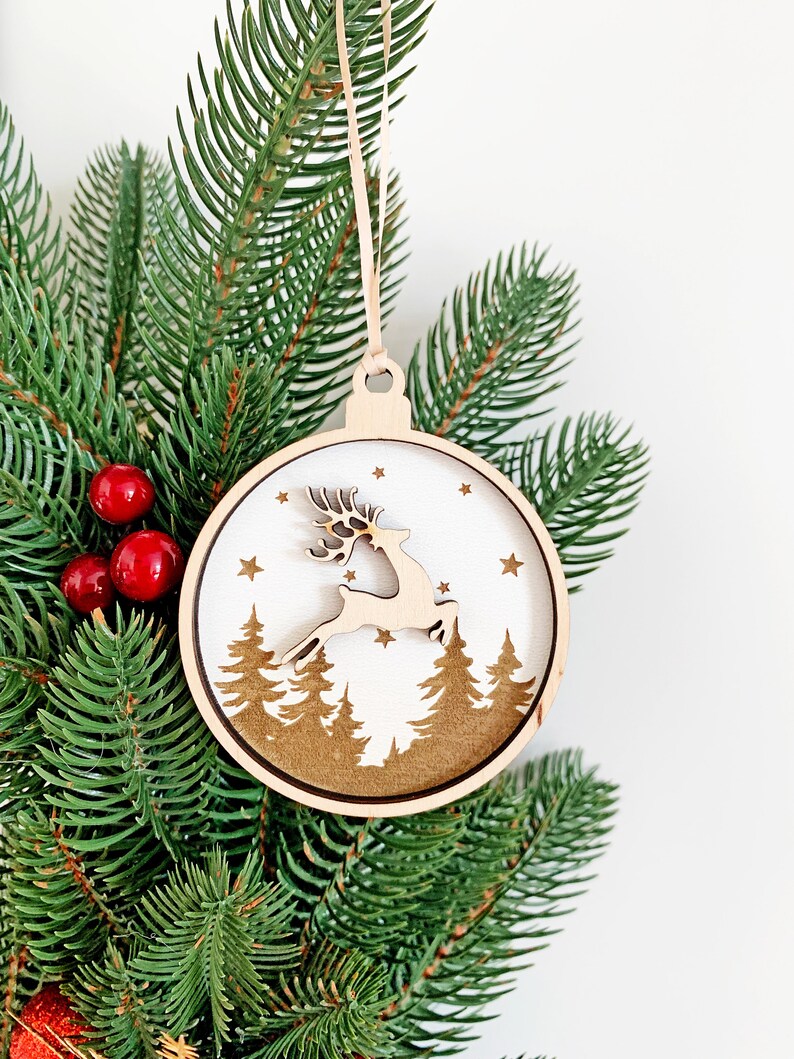 Christmas Balls SVG Bundle, Snow Globe Ornament Laser Cut File, Winter ...