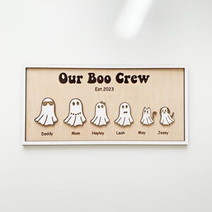 Our Boo Crew Sign SVG, Halloween Ghost Family Sign, Personalized Laser ...