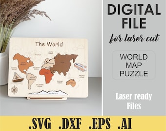 World Map Digital Cut File - Etsy
