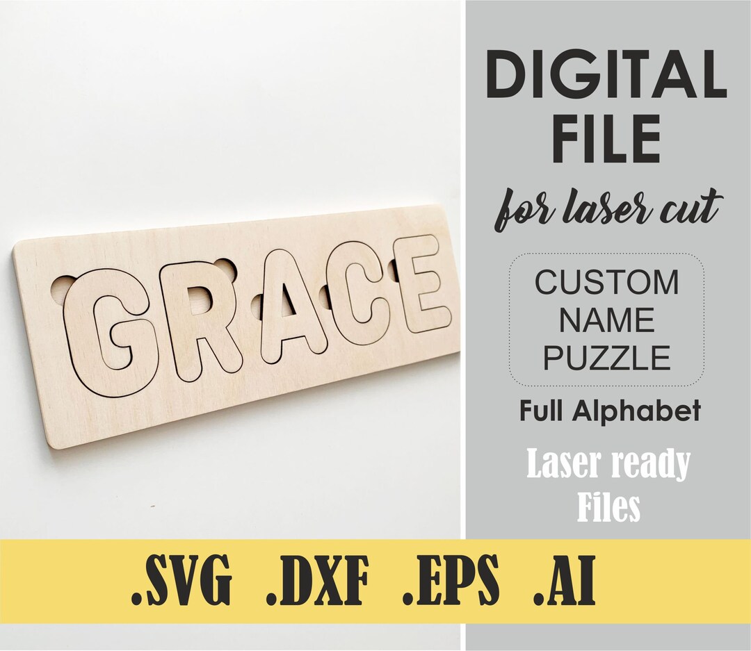 Laser Cut Files, Name Puzzle Digital Cut Files SVG, DXF, DWG, Ai ...