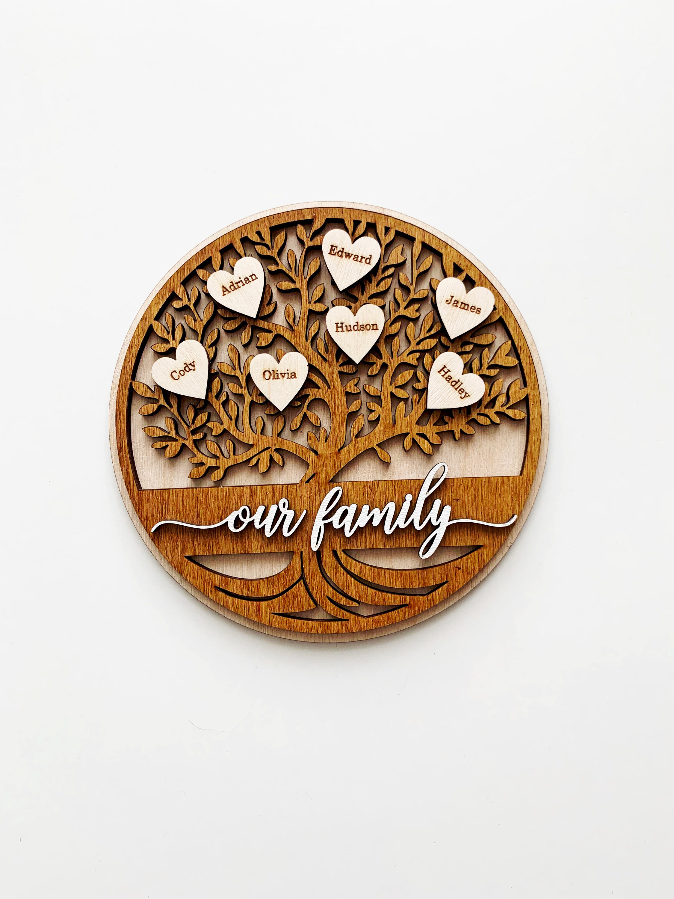 SVG Family Tree Laser Cut File, Grandkids Tree SVG, Glowforge, Digital ...