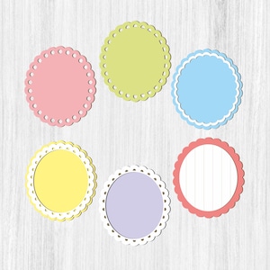 Scalloped Oval Frame SVG Bundle, 6 Laser Cut Oval Borders, Elegant ...