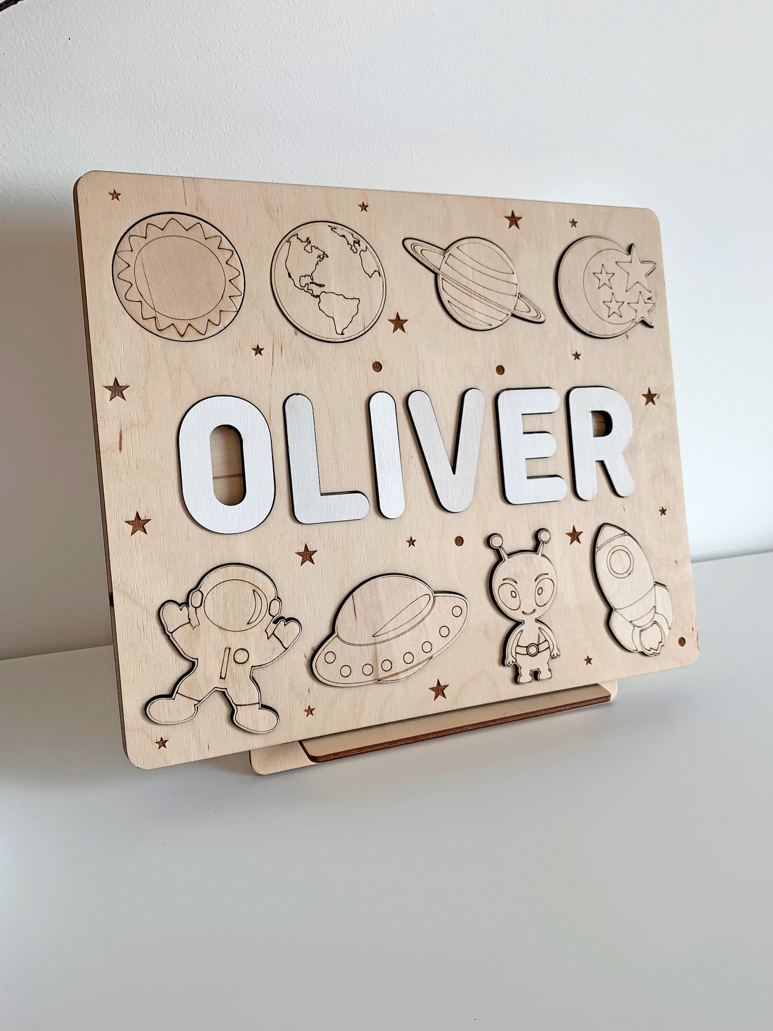 Laser Cut File Space Name Puzzle SVG Glowforge Digital Download, Kids ...