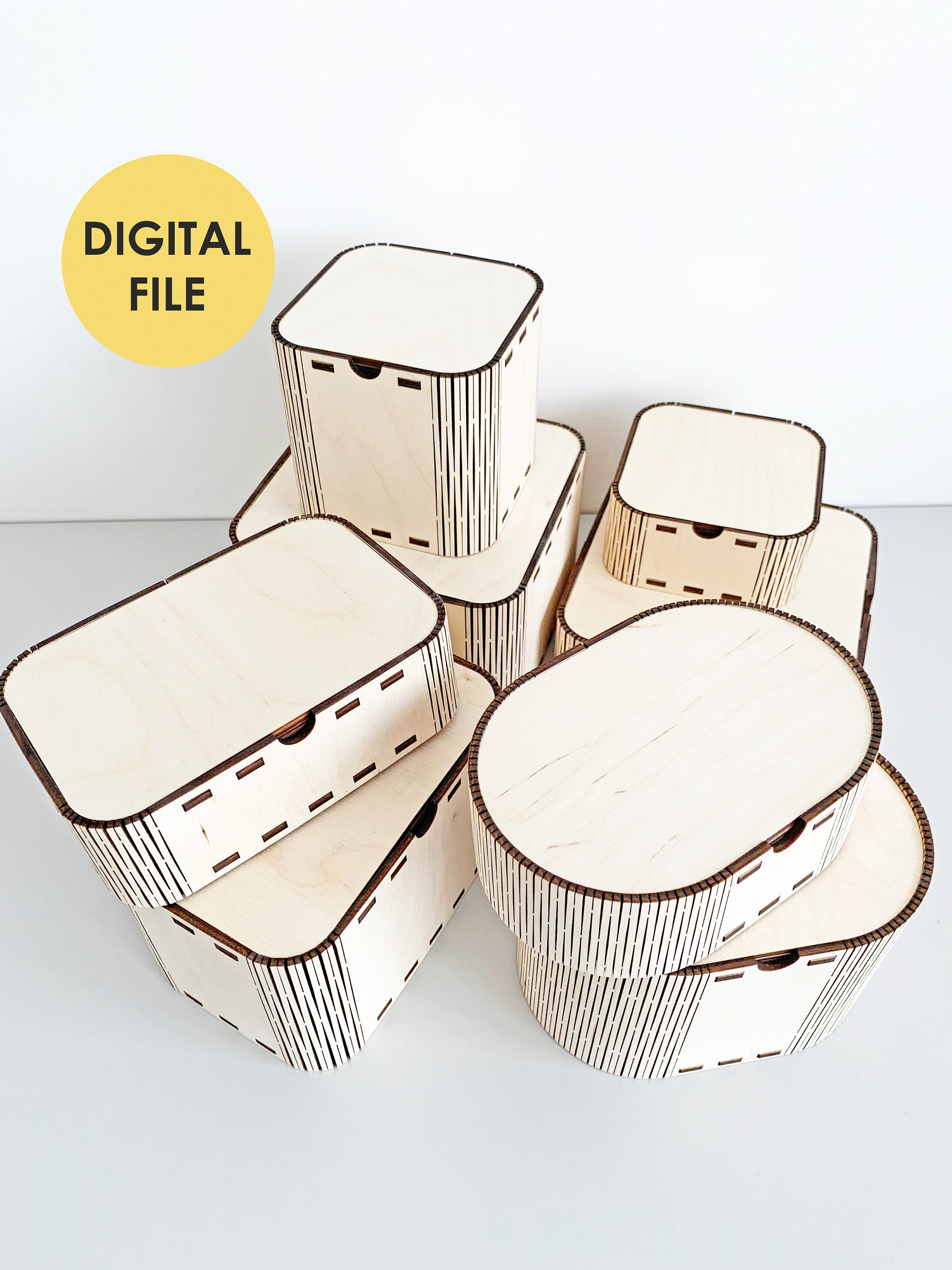 Boxes Bundle 8 Different Sizes Flexible Vector Files SVG, DXF, DWG, Ai ...