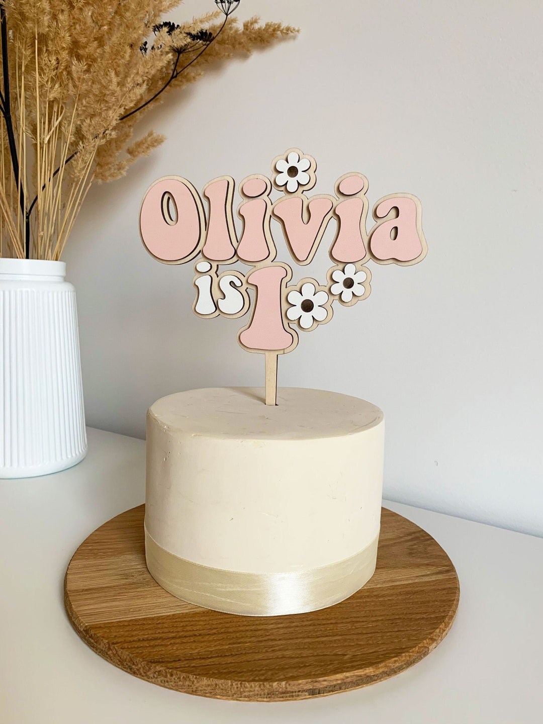 Personalized Name Cake Topper for 1st Birthday Groovy One - Etsy