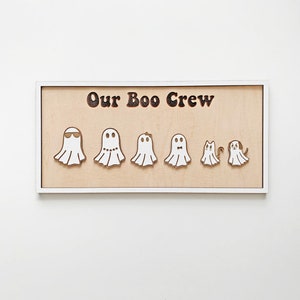 Our Boo Crew Sign SVG, Halloween Ghost Family Sign, Personalized Laser ...
