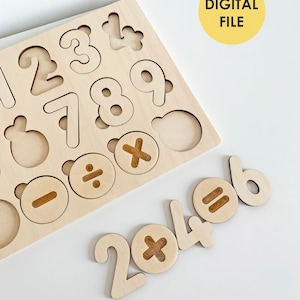 Kids Educational Math Puzzle, Digital Cut Files, Laser Cut Files SVG ...