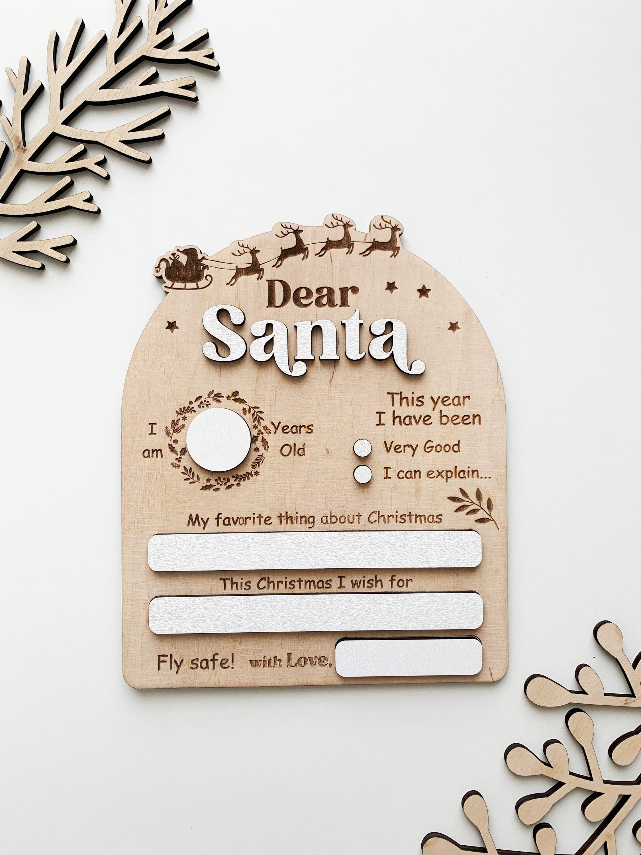 Dear Santa Board Laser Cut File, Letter to Santa Sign SVG, Dry Erase ...
