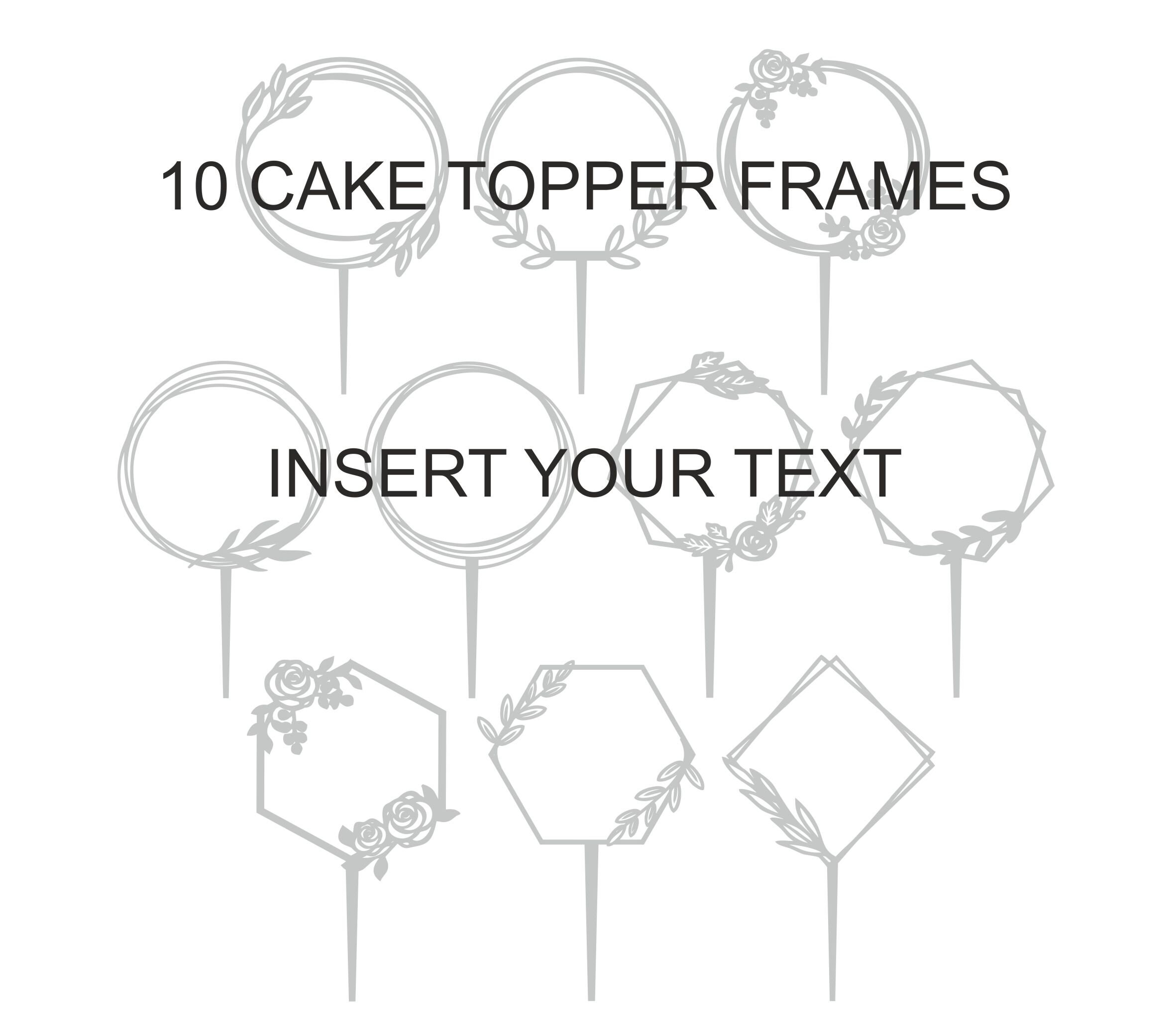 Cake Topper Frames SVG, Wedding Cake Topper Laser Cut Files, Circle ...