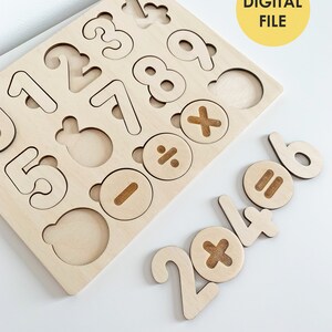 Kids Educational Math Puzzle, Digital Cut Files, Laser Cut Files SVG ...