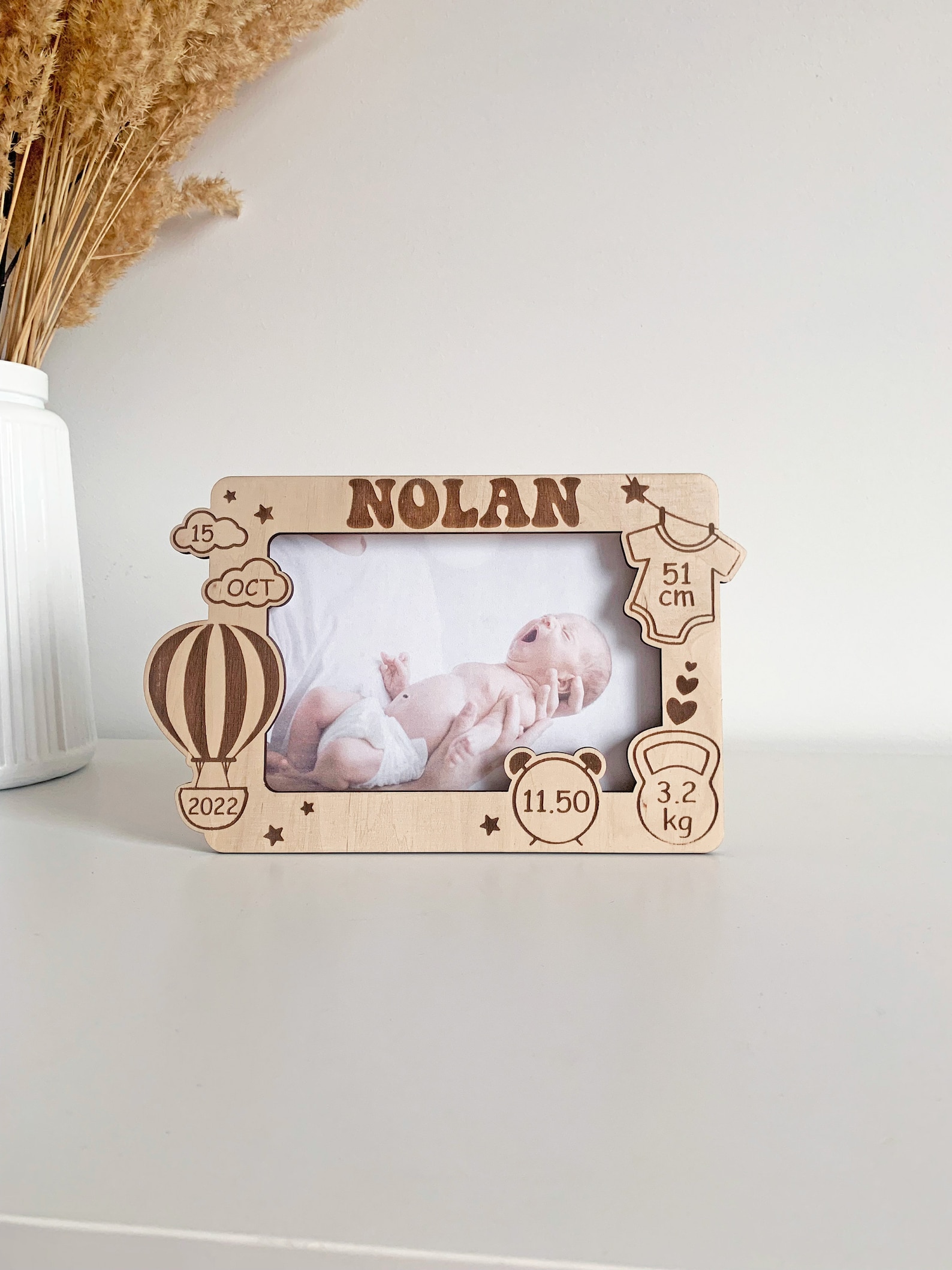 Baby Birth Photo Frame SVG, Baby Picture Frame Laser Cut Files, Child ...
