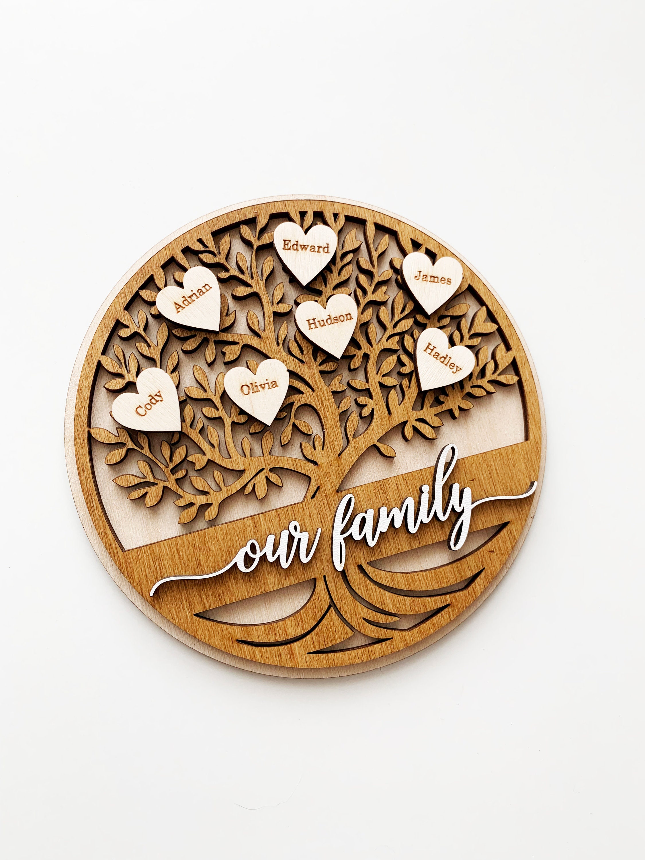 SVG Family Tree Laser Cut File, Grandkids Tree SVG, Glowforge, Digital ...