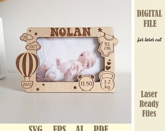 Laser Cut DXF/SVG Files Baby Photo Frame Plywood - Etsy UK