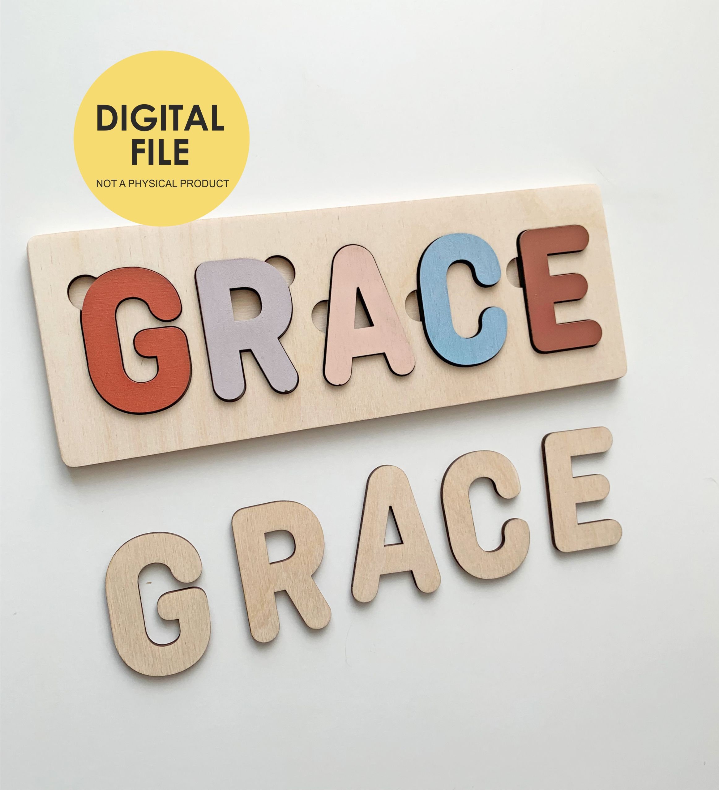 Baby Name Puzzle SVG DXF DWG Ai Laser Cut Files Digital - Etsy Australia